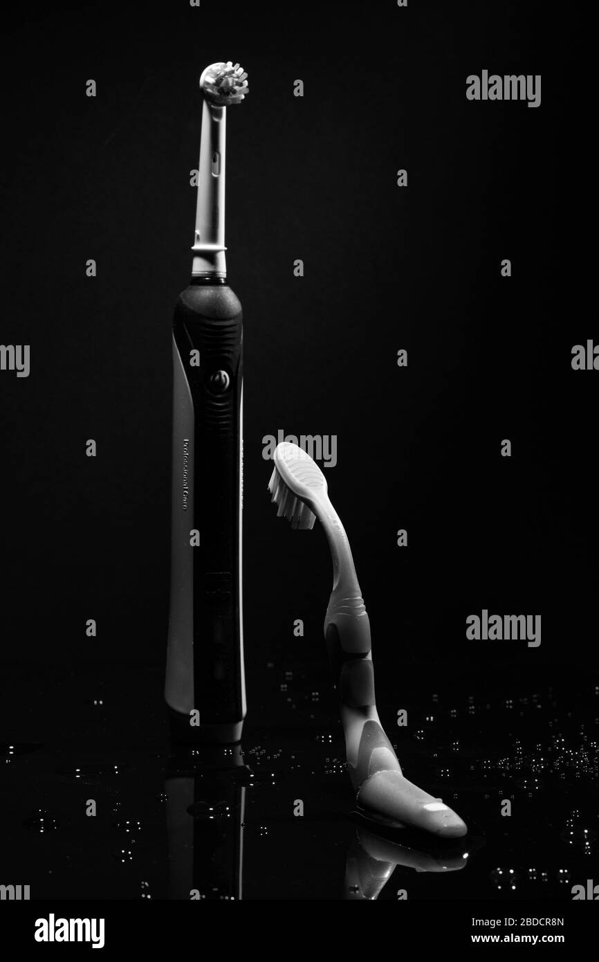 Toothbrush Black and White Stock Photos & Images - Alamy