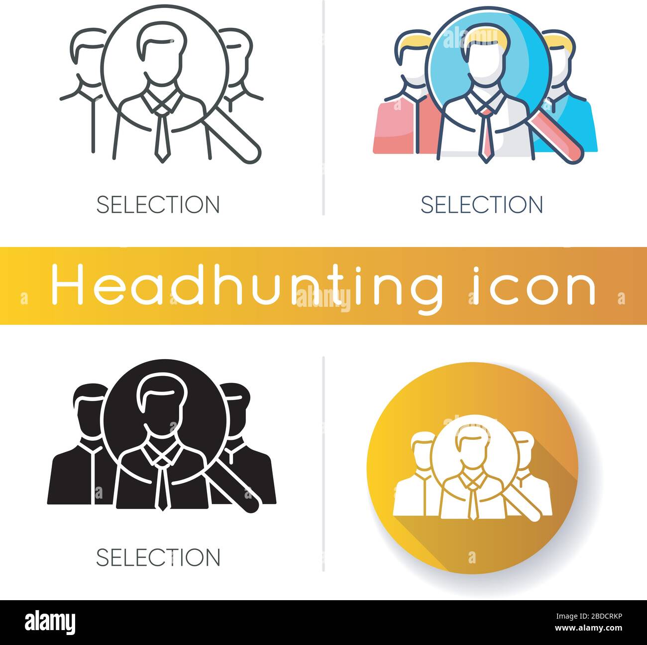 Selection icon. Linear black and RGB color styles. Executive search ...