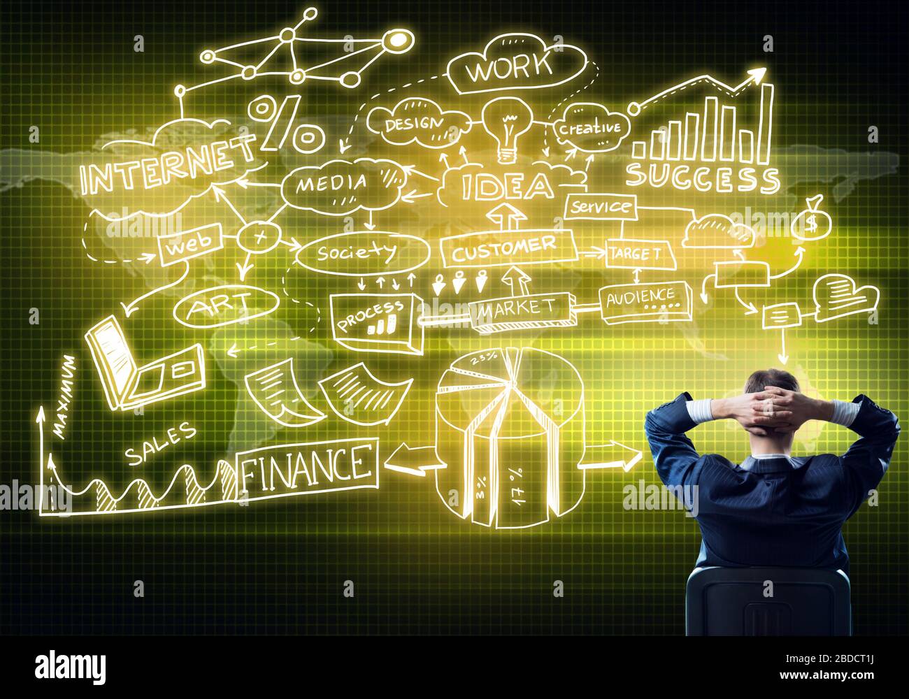 Thinking over his strategy Stock Photo - Alamy