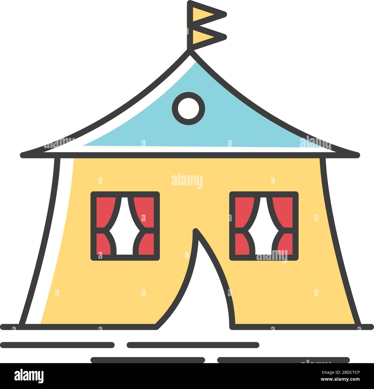 Marquee tent RGB color icon. Camping site. Arabic tent. Living ...
