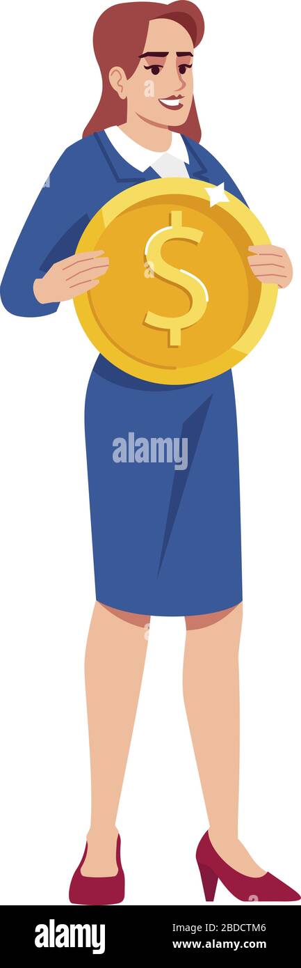 Personal earnings semi flat RGB color vector illustration. Office ...