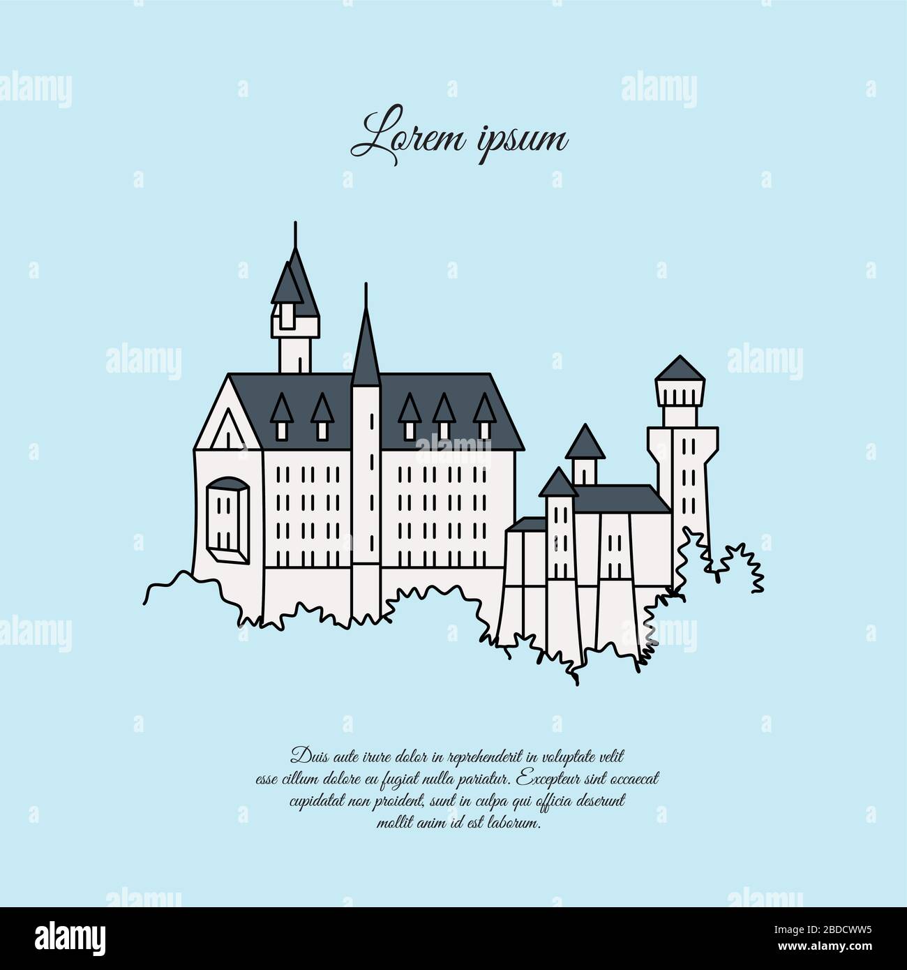 Neuschwanstein castle bavaria germany Stock Vector Images - Alamy