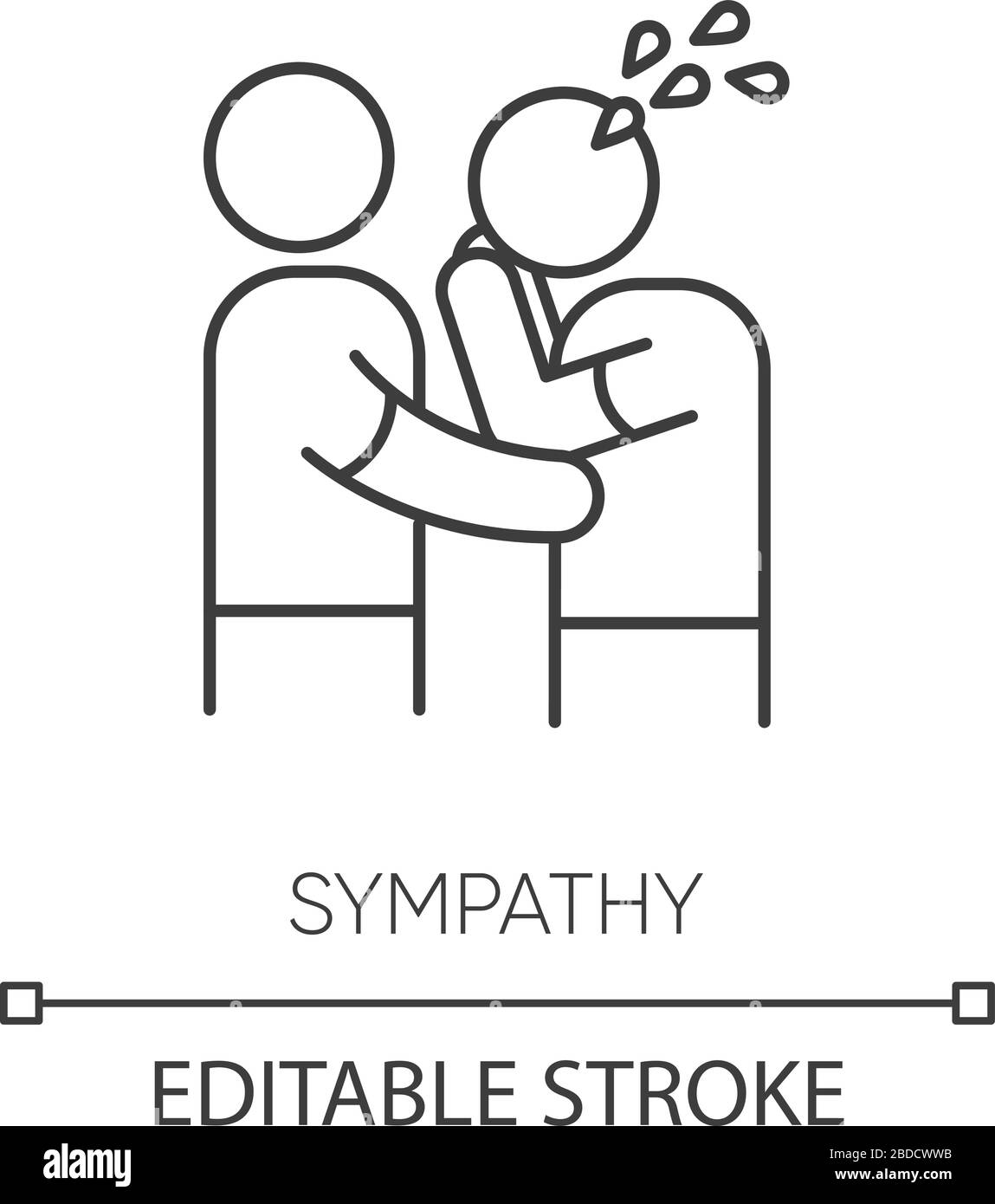 Sympathy pixel perfect linear icon. Thin line customizable illustration ...
