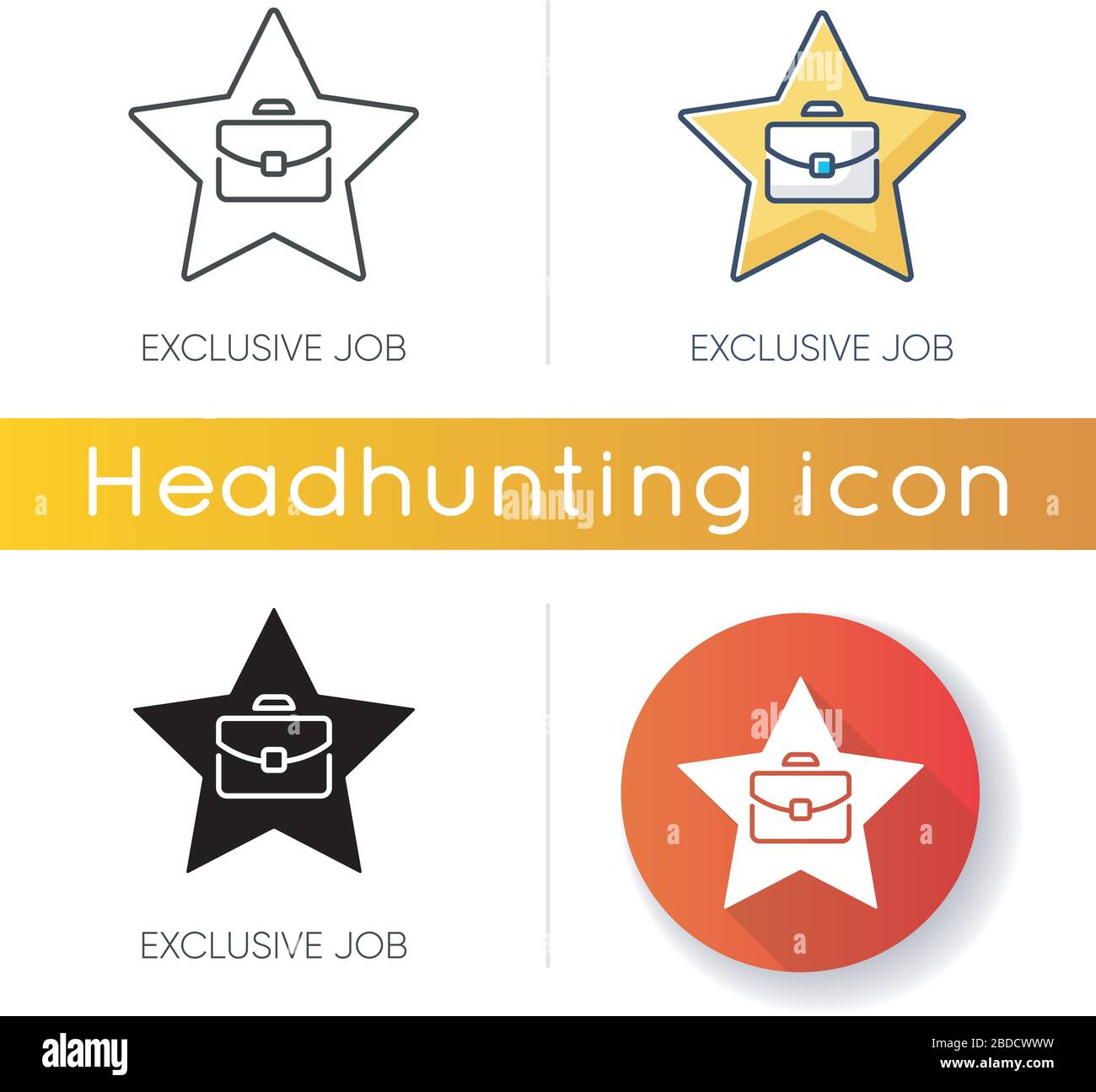 Exclusive job icon. Linear black and RGB color styles. Limited work ...