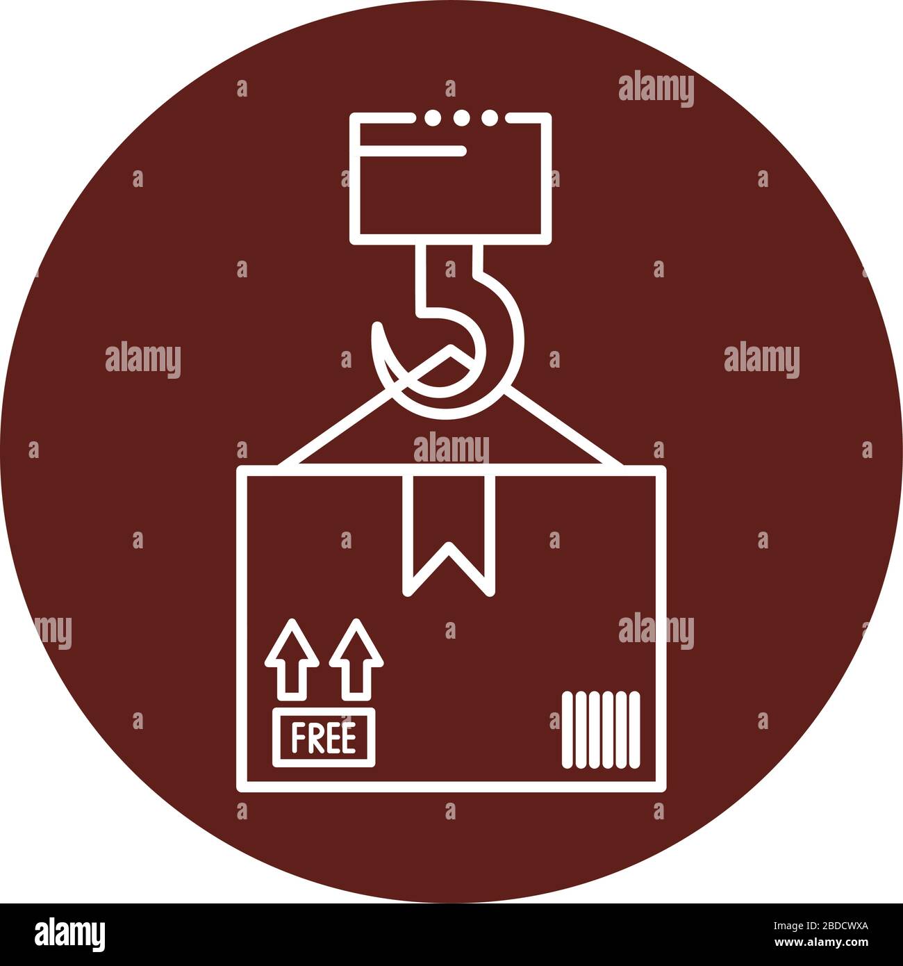 box package cargo hanging block line style icon Stock Vector Image ...