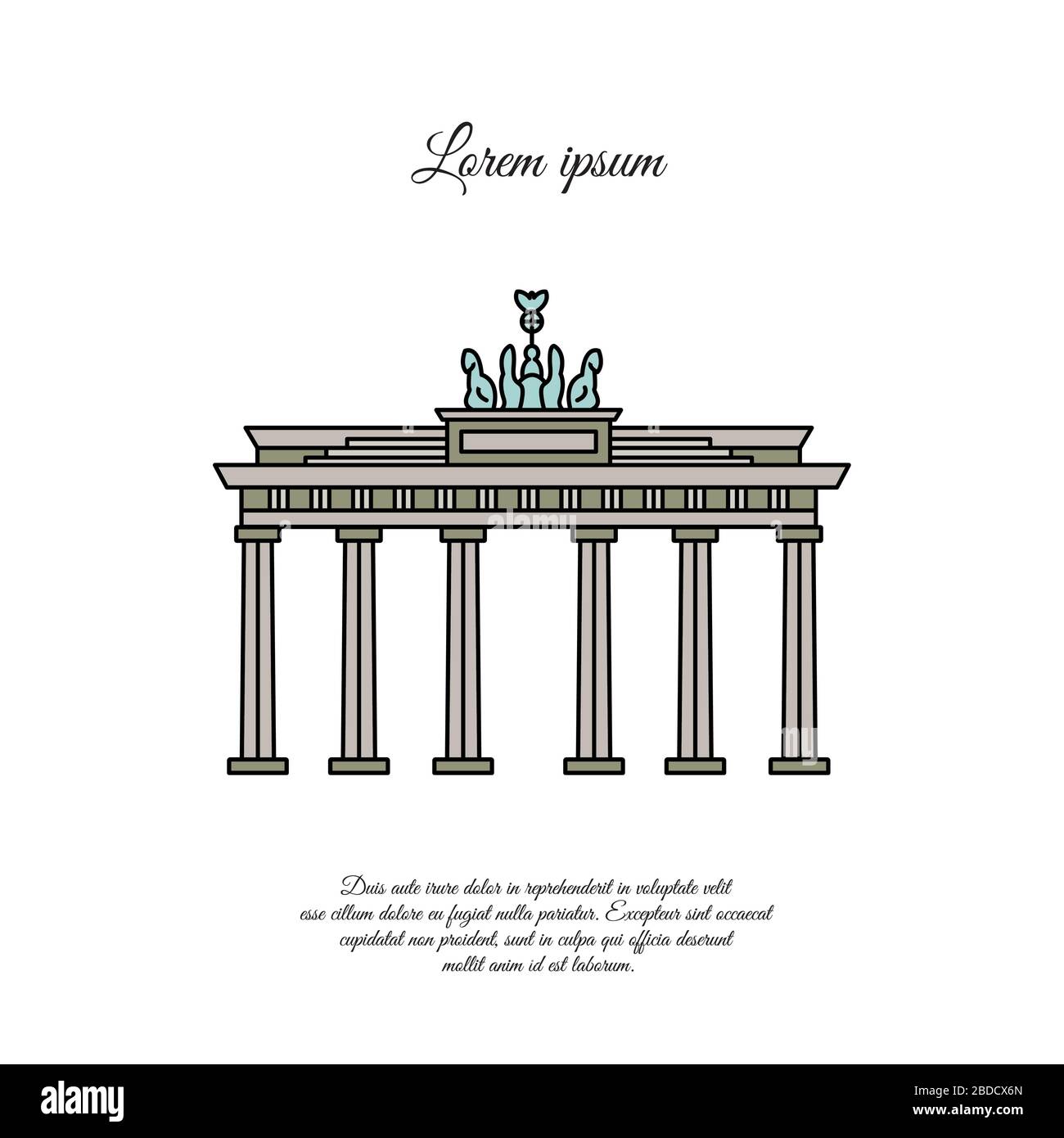 Brandenburg Gate vector color. Brandenburg Gate icon. Brandenburg Gate ...