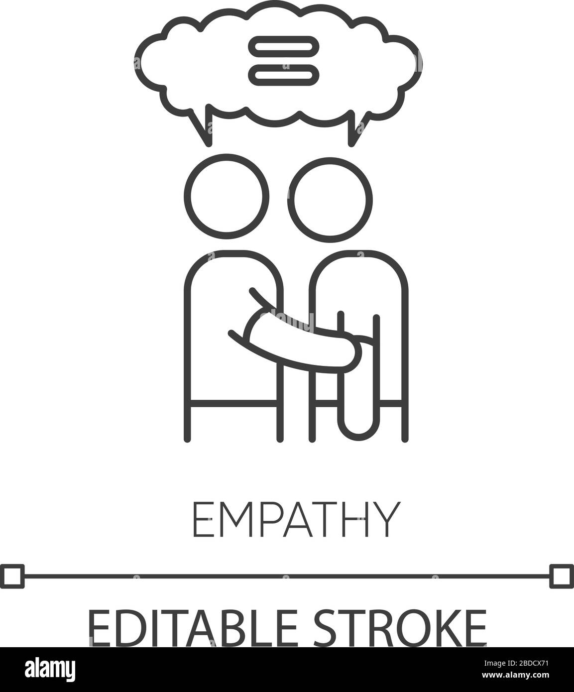 Empathy pixel perfect linear icon. Thin line customizable illustration ...