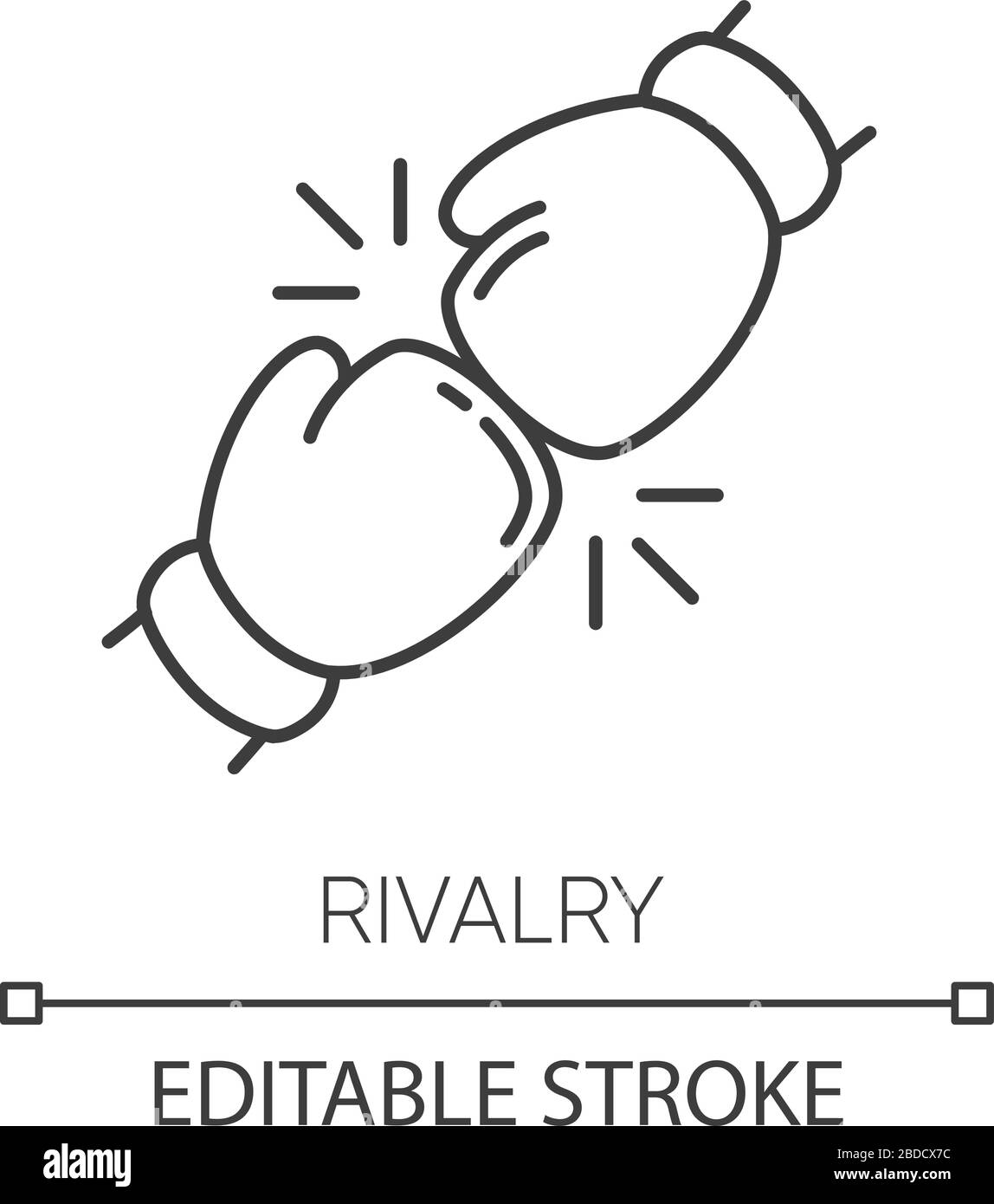 Rivalry pixel perfect linear icon. Thin line customizable illustration ...