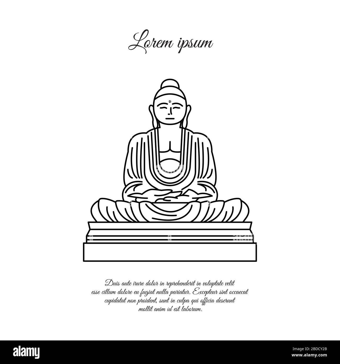 Buddha Head Line Drawing