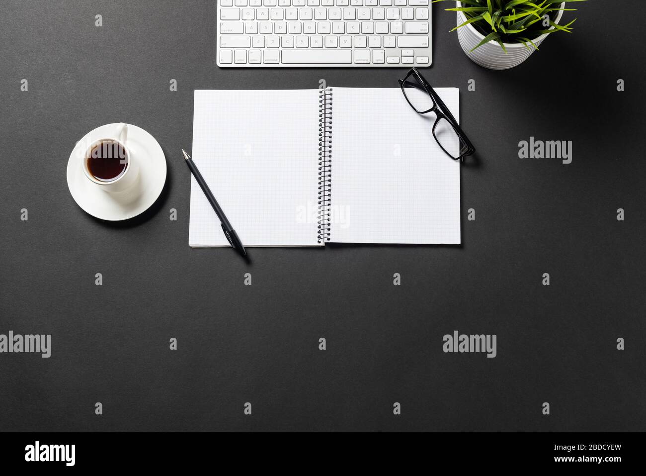 Top view of modern office workplace Stock Photo - Alamy