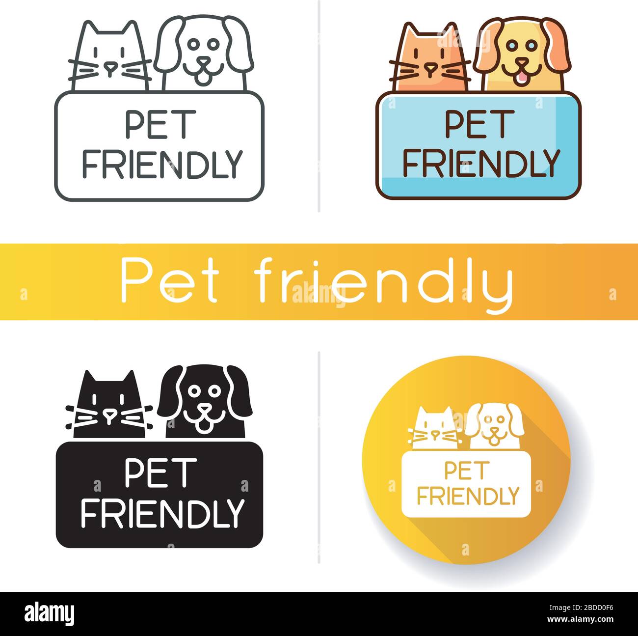 Cat and dog friendly area icon. Puppy and kitten permitted zone ...