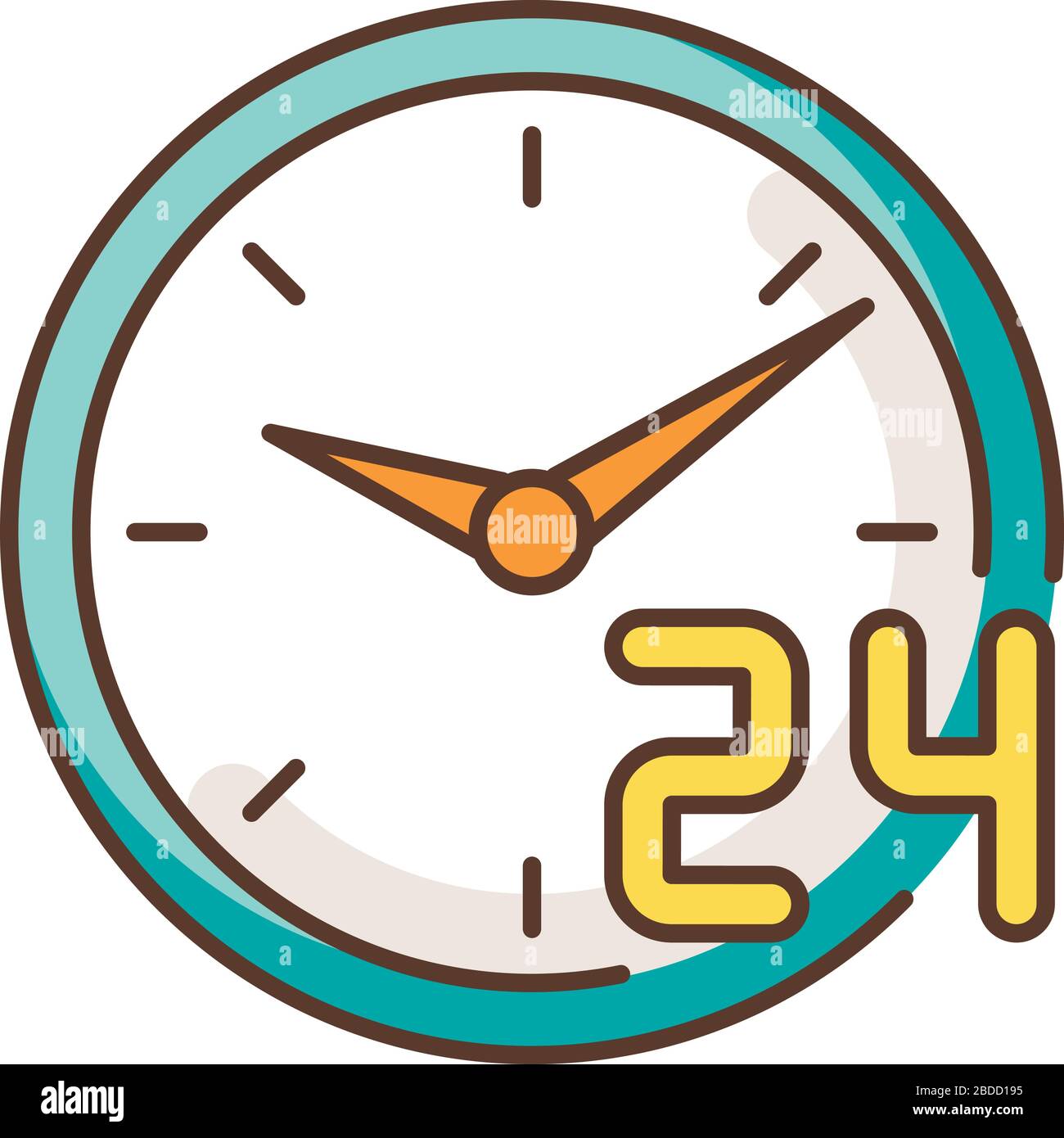 Around the clock service RGB color icon. 24 7 hour customer support ...