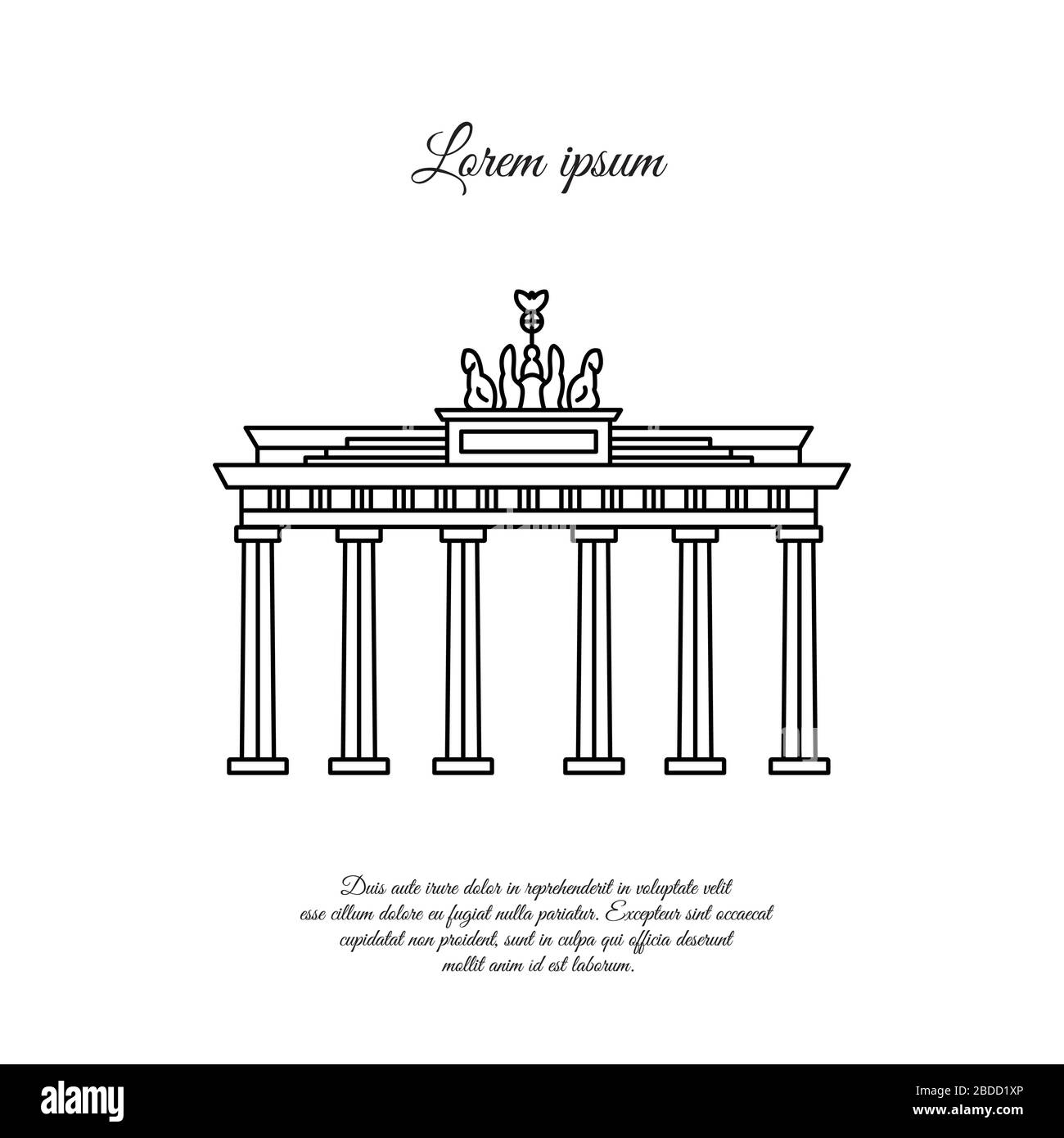 Brandenburg Gate vector black. Brandenburg Gate line icon. Brandenburg ...