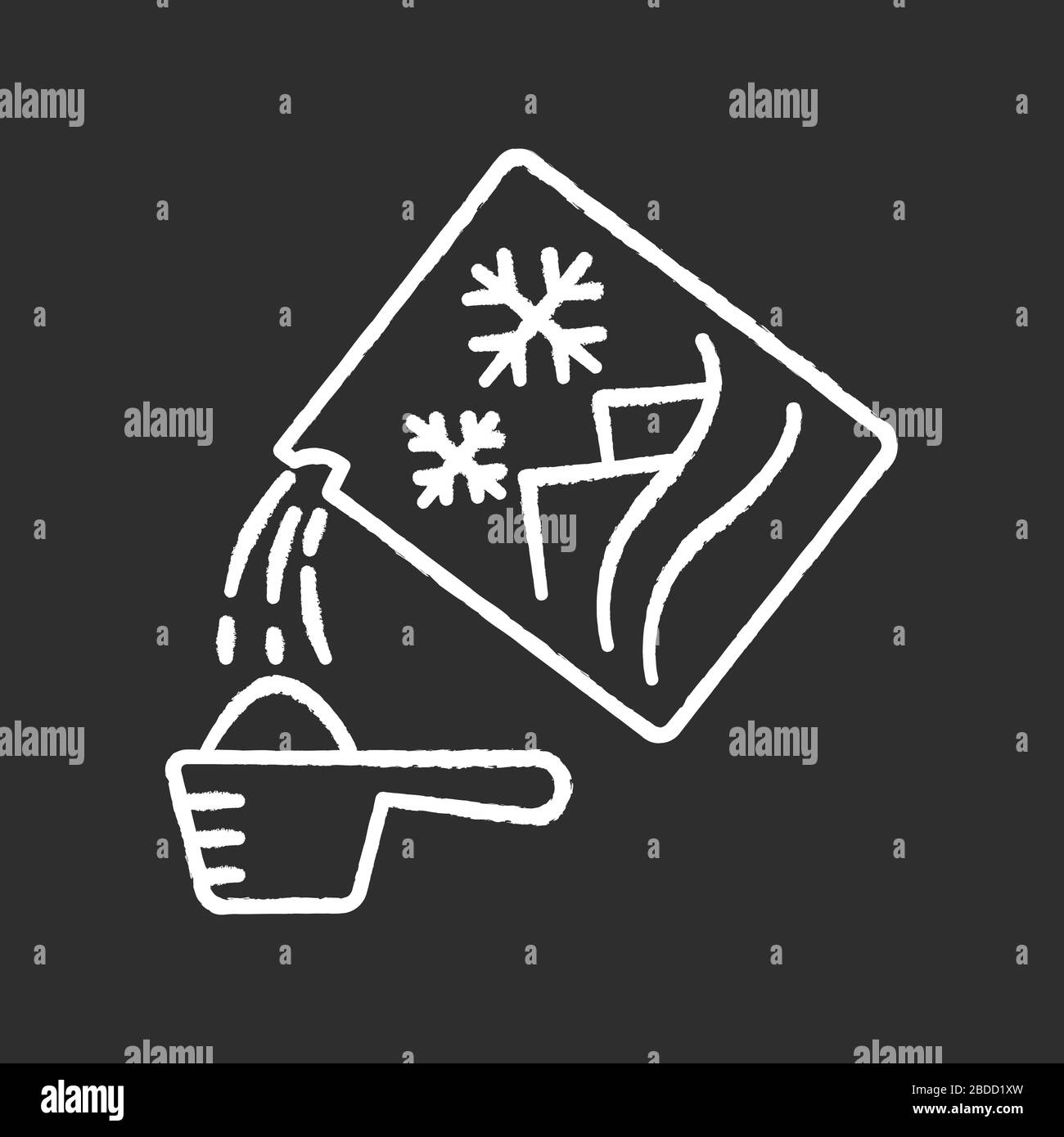 Washing powder chalk white icon on black background. Cleaning product ...