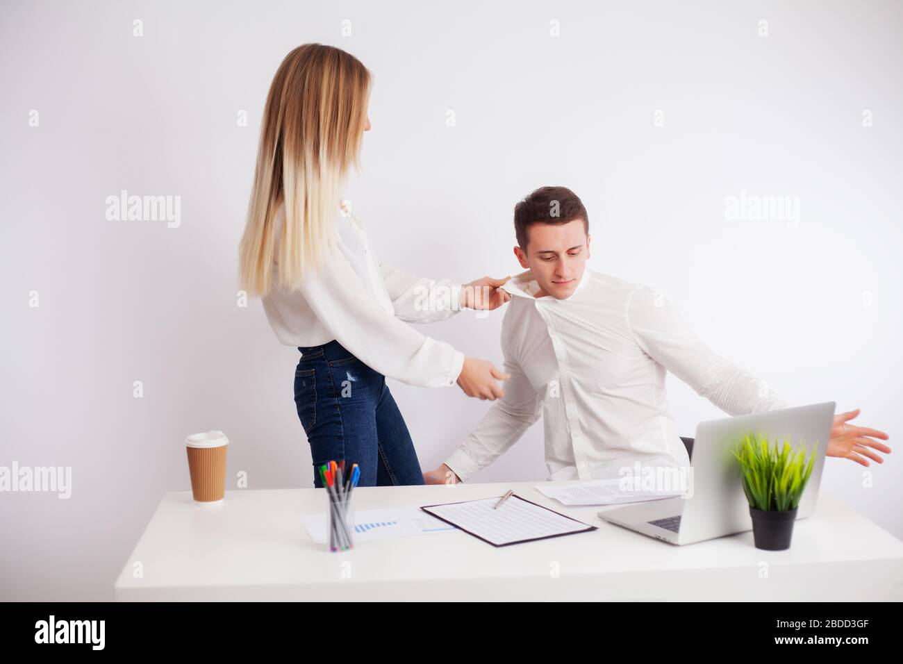 Workers arguing in the company office working together Stock Photo - Alamy