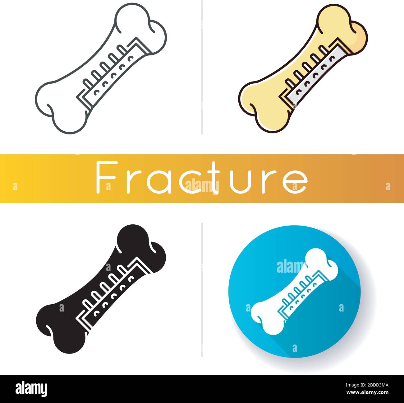 Repaired bone icon. Internal fixation. Surgery. Surgical procedure ...