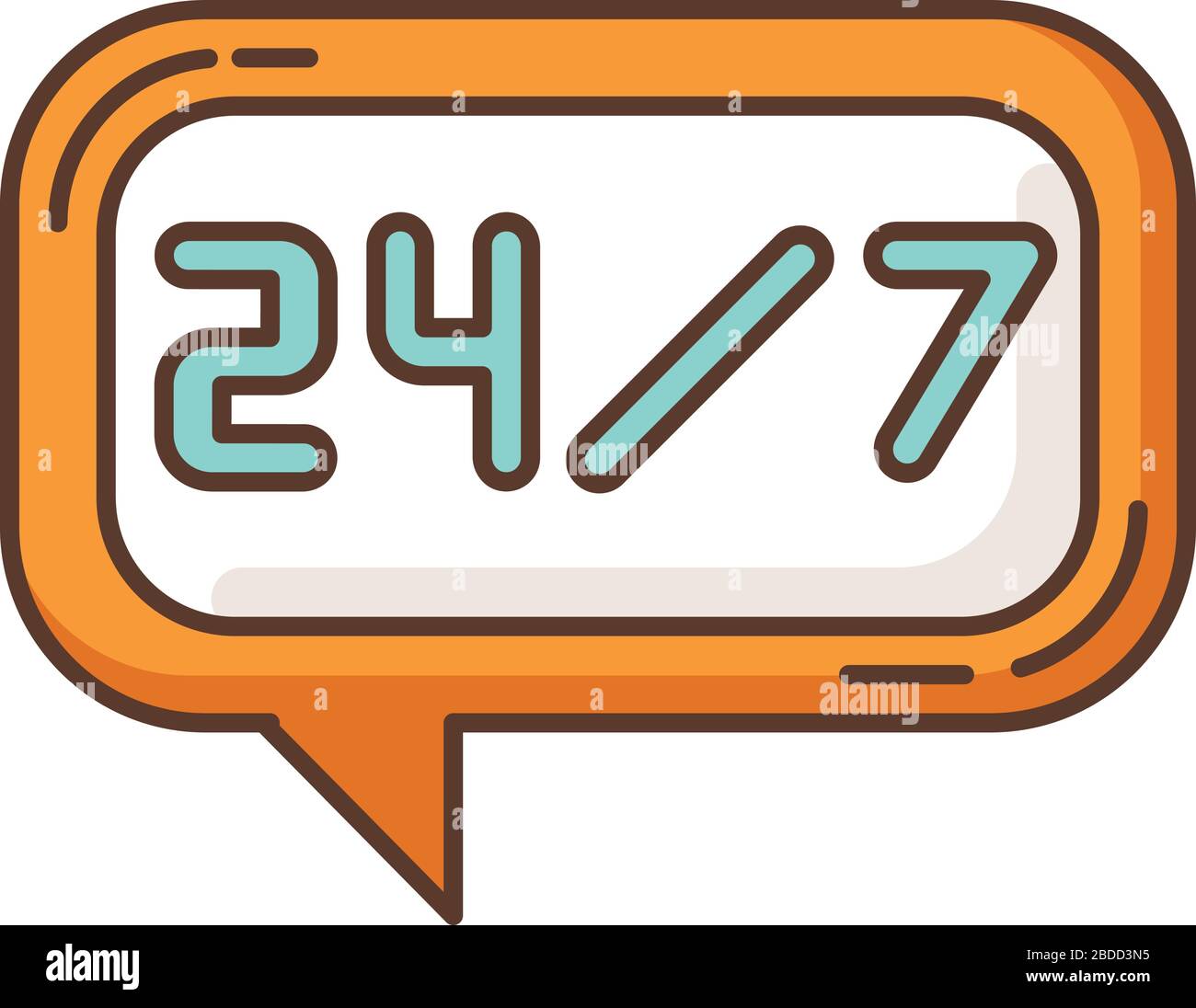 Support 24 hours icon cartoon hi-res stock photography and images - Alamy
