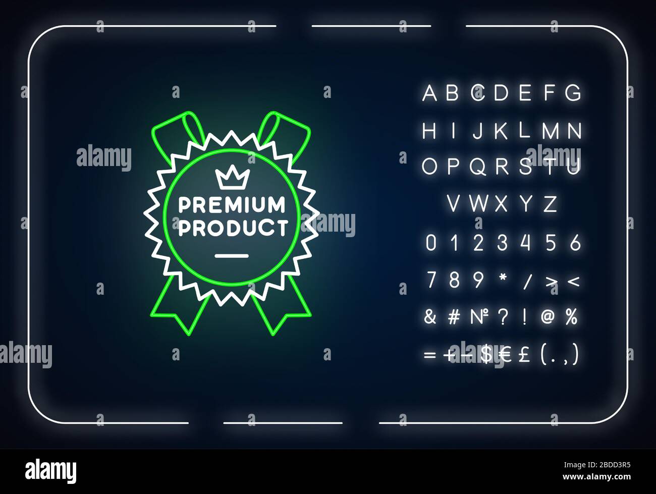 Premium product neon light icon. Outer glowing effect. Sign with ...