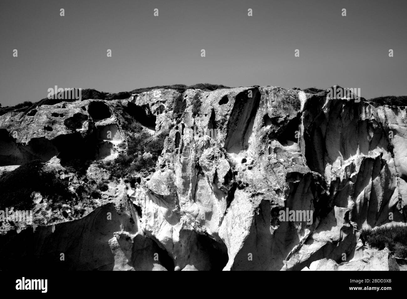 Huge grey rocks on the coast of the Mediterranean Sea in Sardinia ...