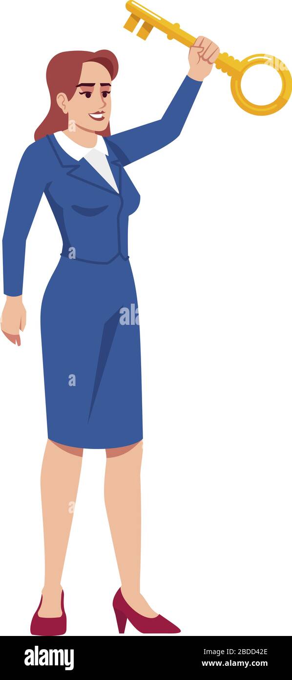 Key to success semi flat RGB color vector illustration. Top manager ...