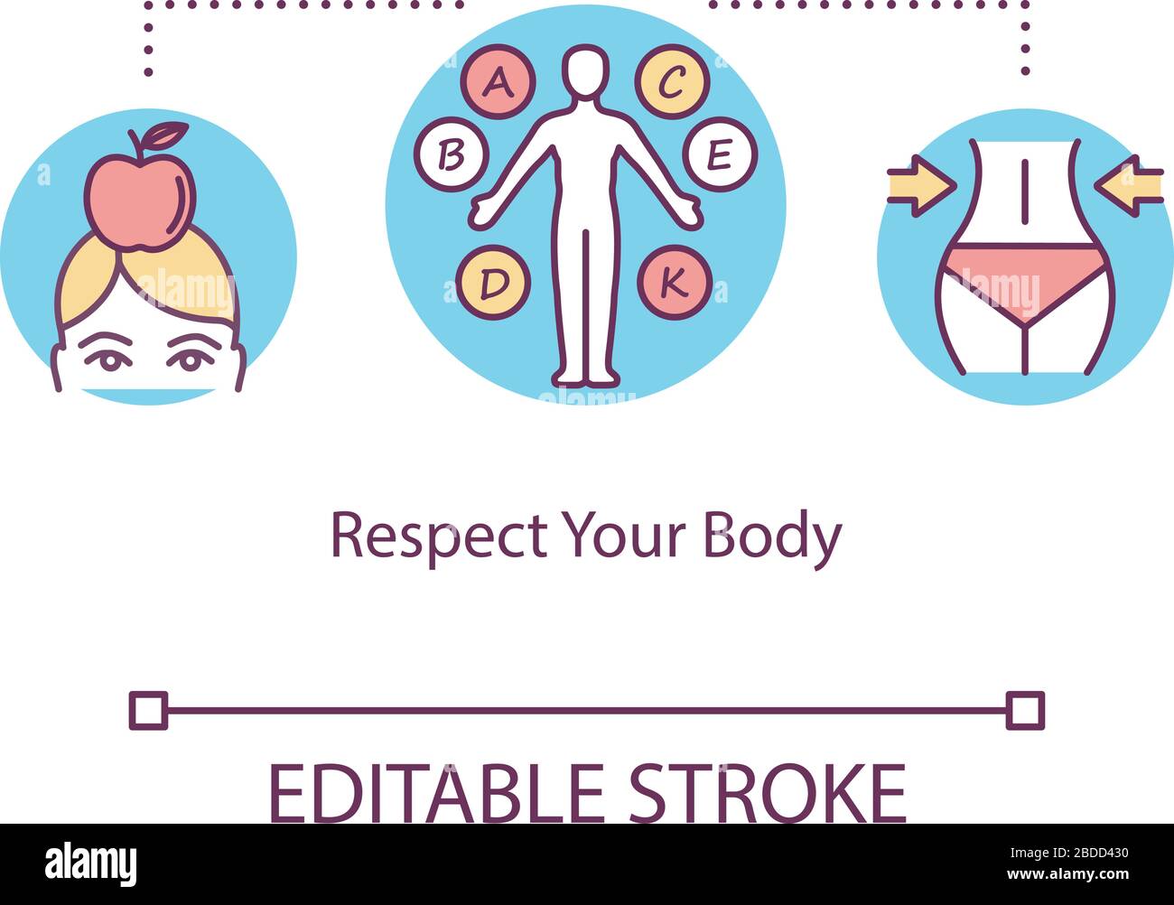 Respect your body concept icon. Mindful eating, balanced nutrition idea ...