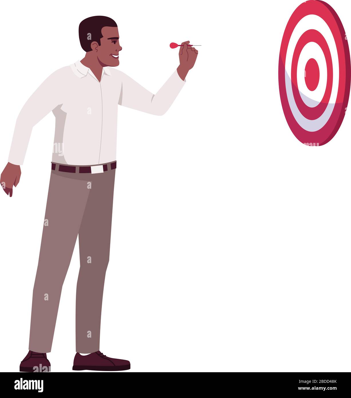 Corporate goals setting semi flat RGB color vector illustration ...