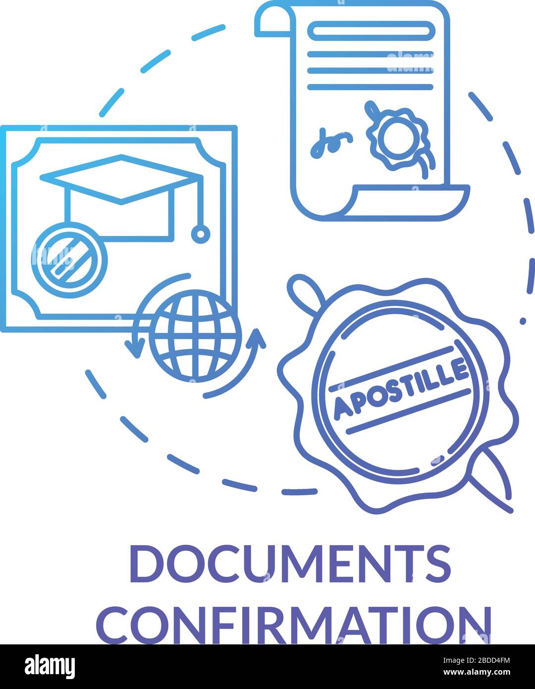 Document confirmation blue concept icon. Check quality of report ...