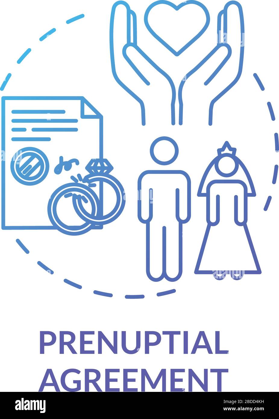 Prenuptial Agreement Blue Concept Icon Aid With Alimony Partner