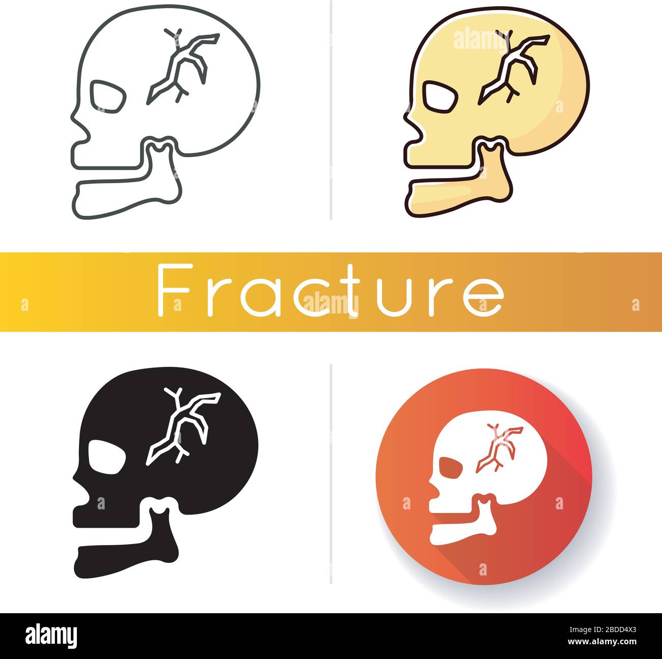 Head trauma skull fracture Stock Vector Images - Alamy
