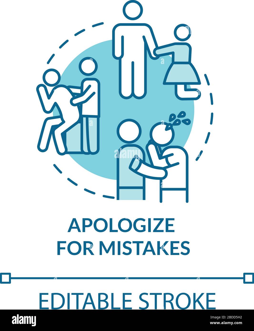 Apologize for mistakes concept icon. Friendship relationship advice ...