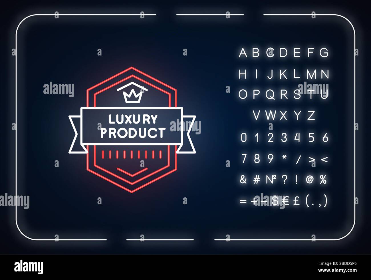 Luxury product neon light icon. Outer glowing effect. Sign with ...