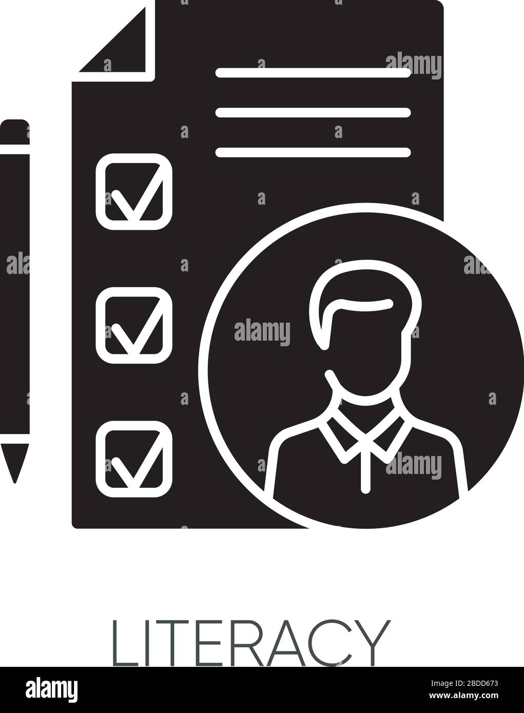 Literacy black glyph icon. Professional knowledge, executive search ...