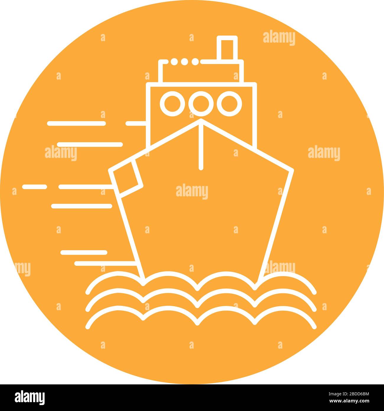 cargo ship transportation block line style icon Stock Vector Image ...