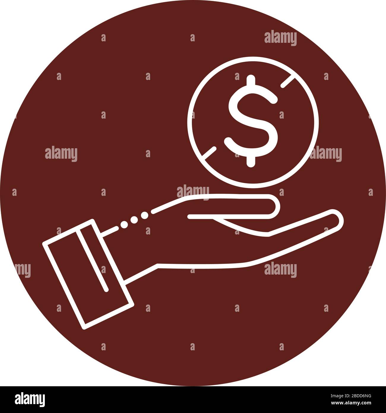 hand with coin money block line style icon Stock Vector Image & Art - Alamy