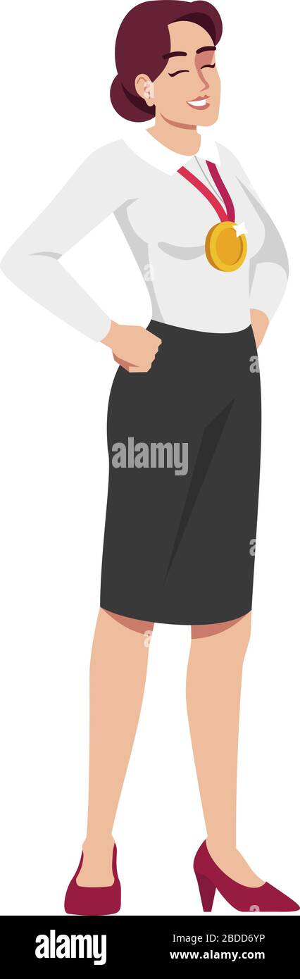 Workplace incentives system semi flat RGB color vector illustration ...