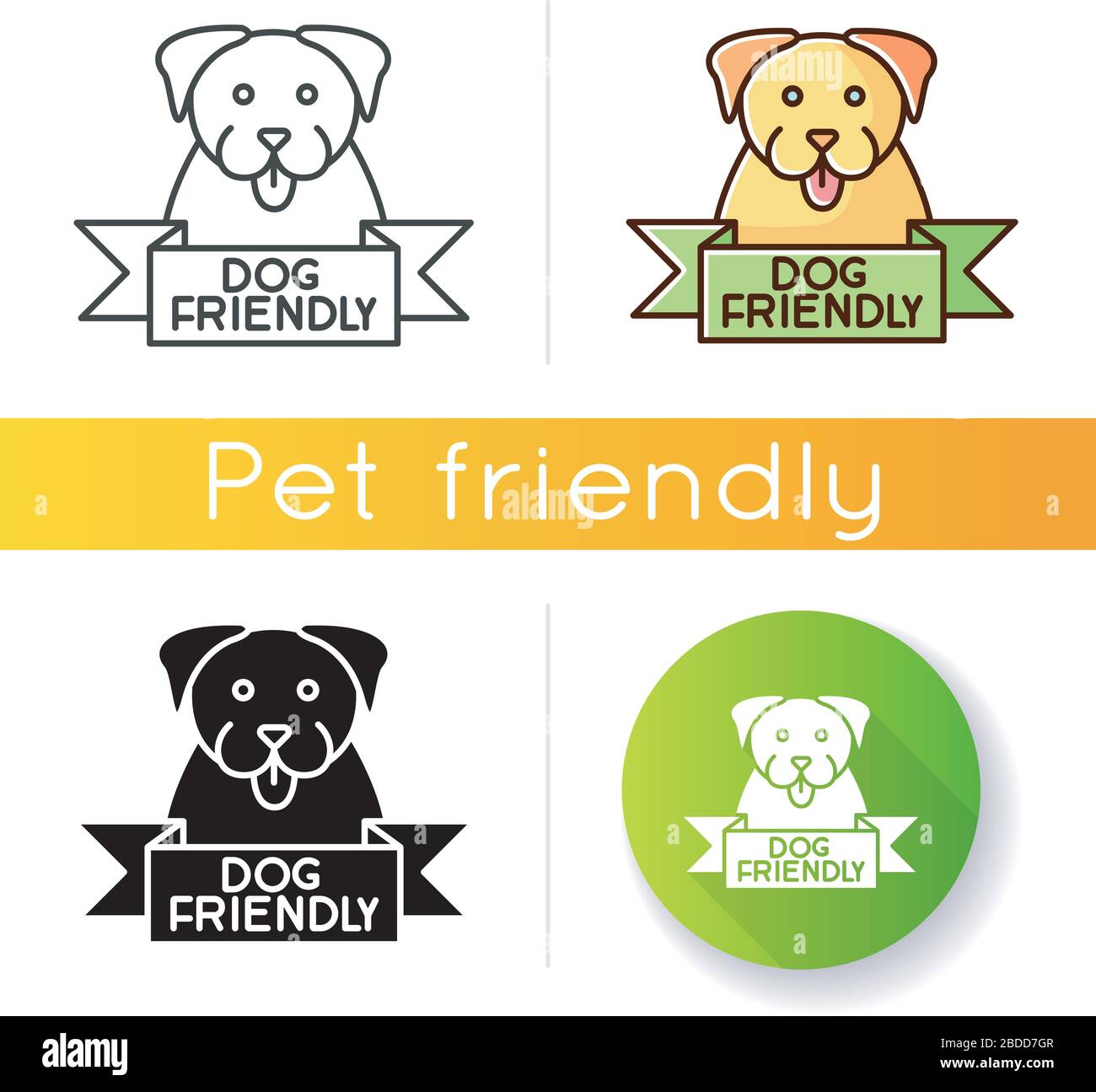 Dog friendly area icon. Puppy permitted zone mark. Domestic animals ...