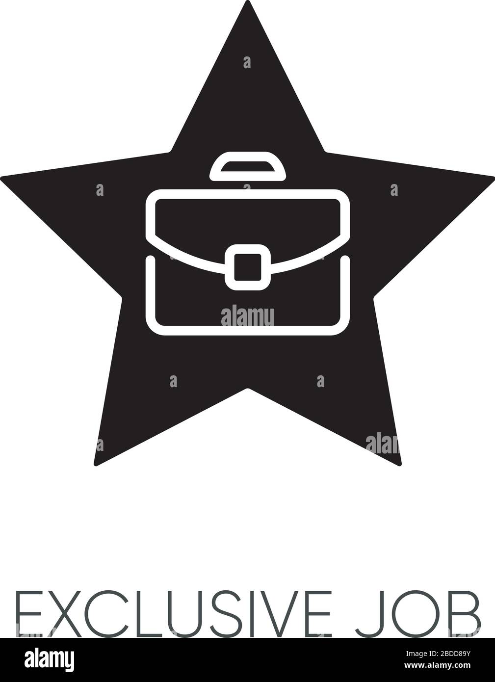 Exclusive job black glyph icon. Limited work offer, special ...