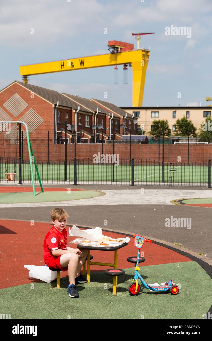 15.07.2019, Belfast, Northern Ireland, Great Britain - Playground at Dr ...