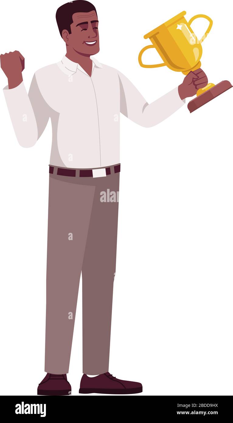 Awarding best worker semi flat RGB color vector illustration. Hard ...