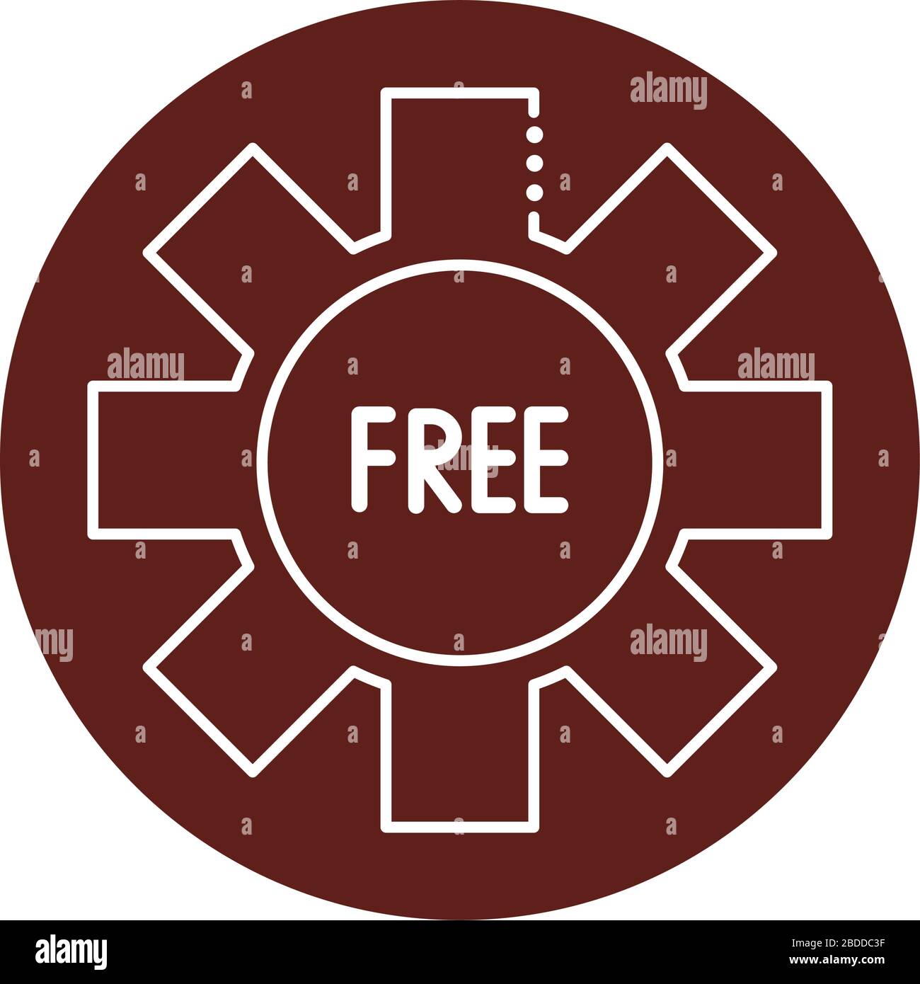 gear with delivery free lettering block line style icon Stock Vector ...