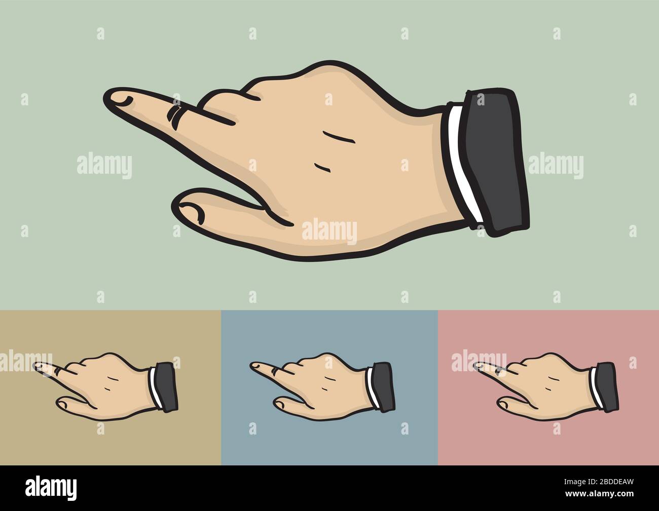 Vector illustration of a clicking hand gesture by a businessperson ...