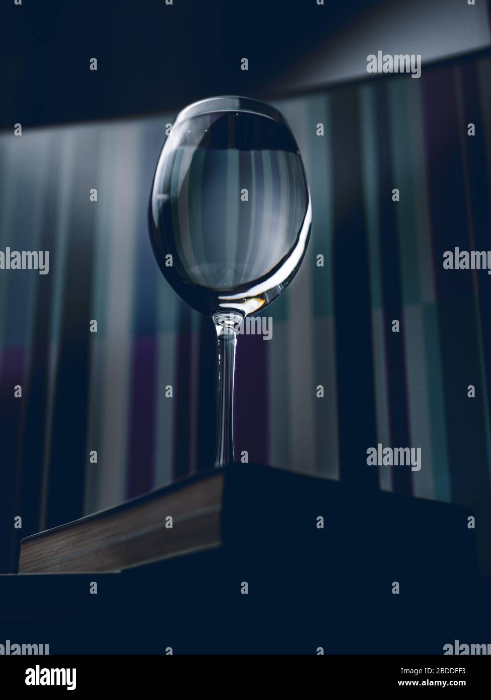 refraction through the wine glass Stock Photo - Alamy