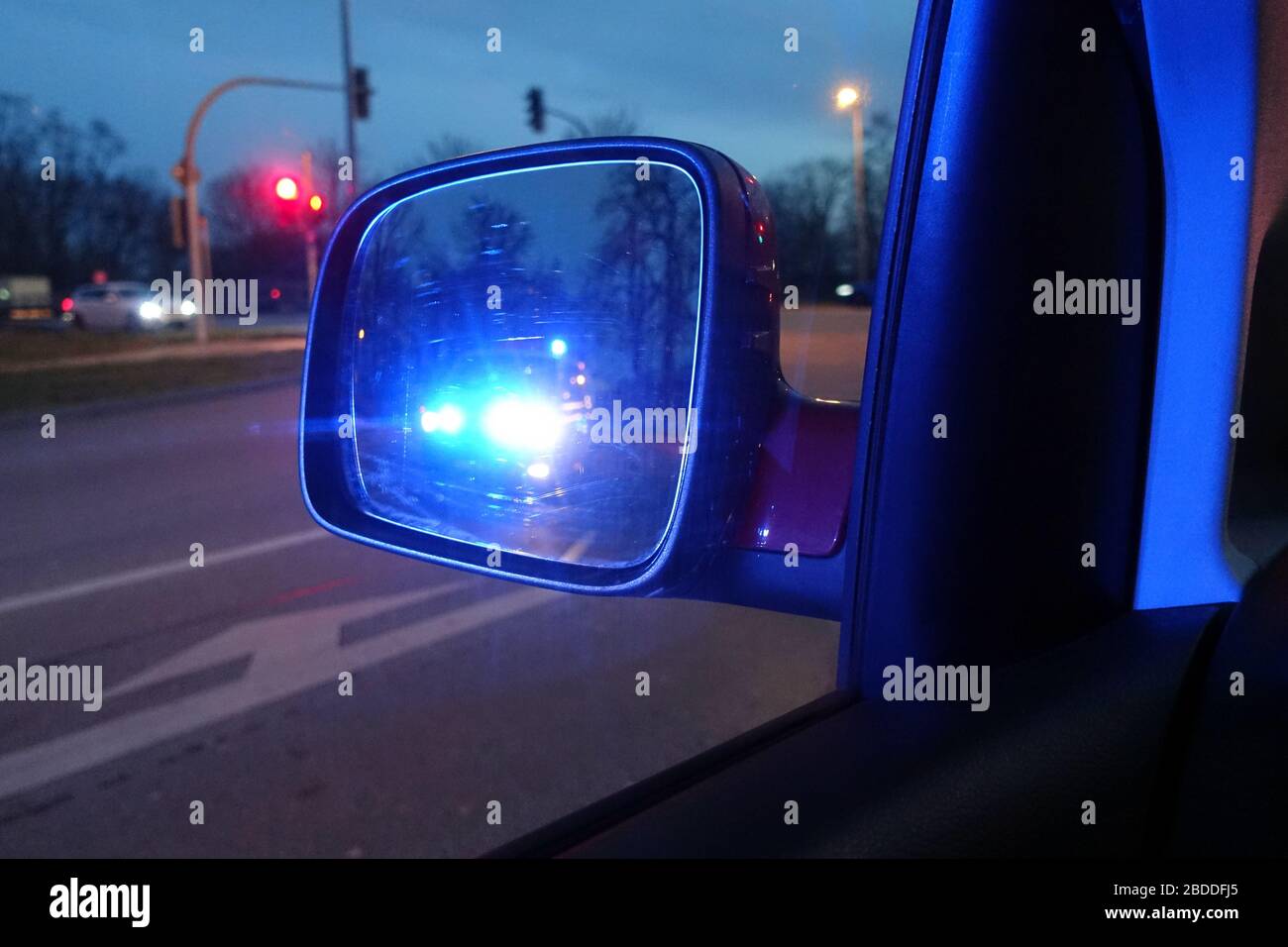 Ambulance in rear view mirror hi-res stock photography and images - Alamy
