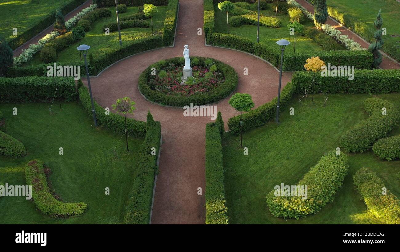 Bucha Central Park, French style. Drone view Stock Photo - Alamy