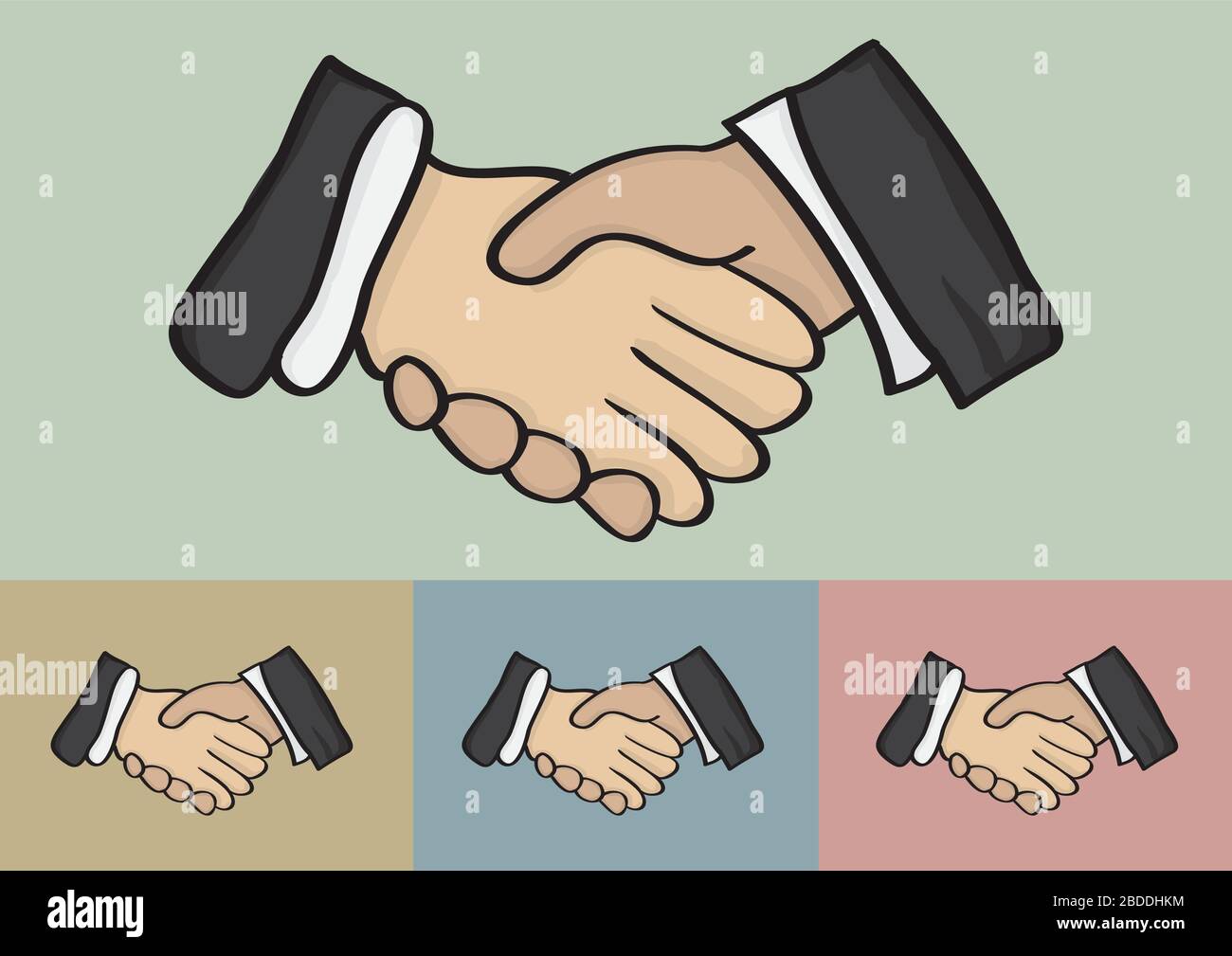 Vector cartoon hands of businessperson of different ethnicity in ...