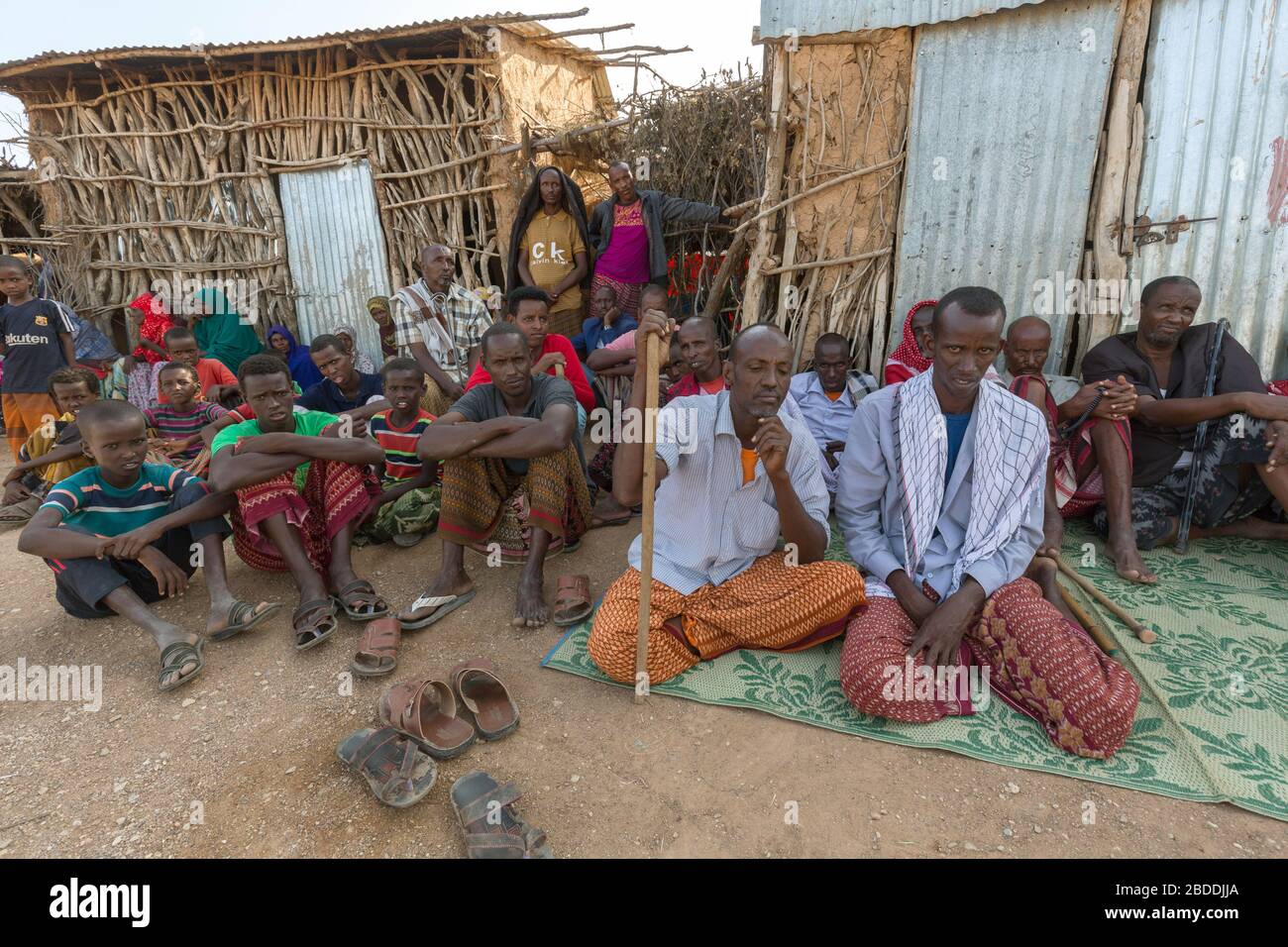 11.11.2019, Burferedo, Somali Region, Ethiopia - Villagers sitting ...