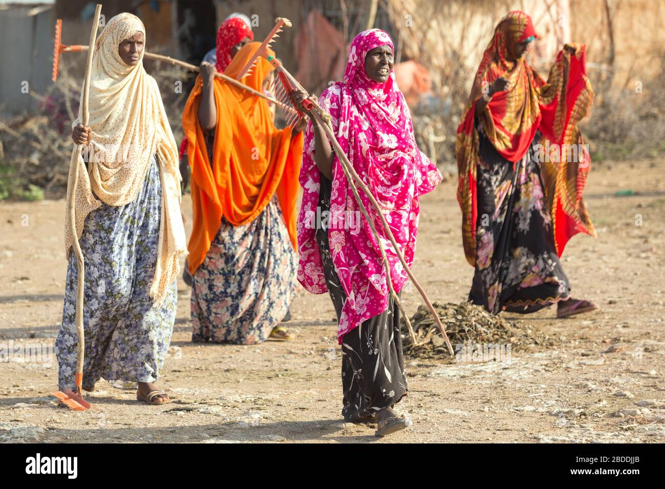 11.11.2019, Burferedo, Somali Region, Ethiopia - Villagers clean up the ...