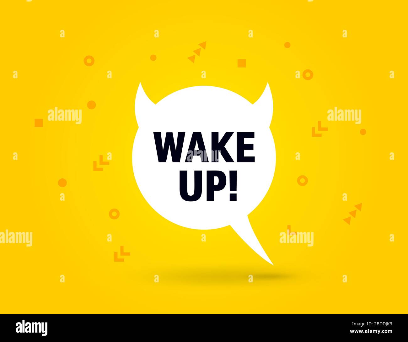 Wake Up speech bubble banner pop art memphis style Stock Vector Image ...