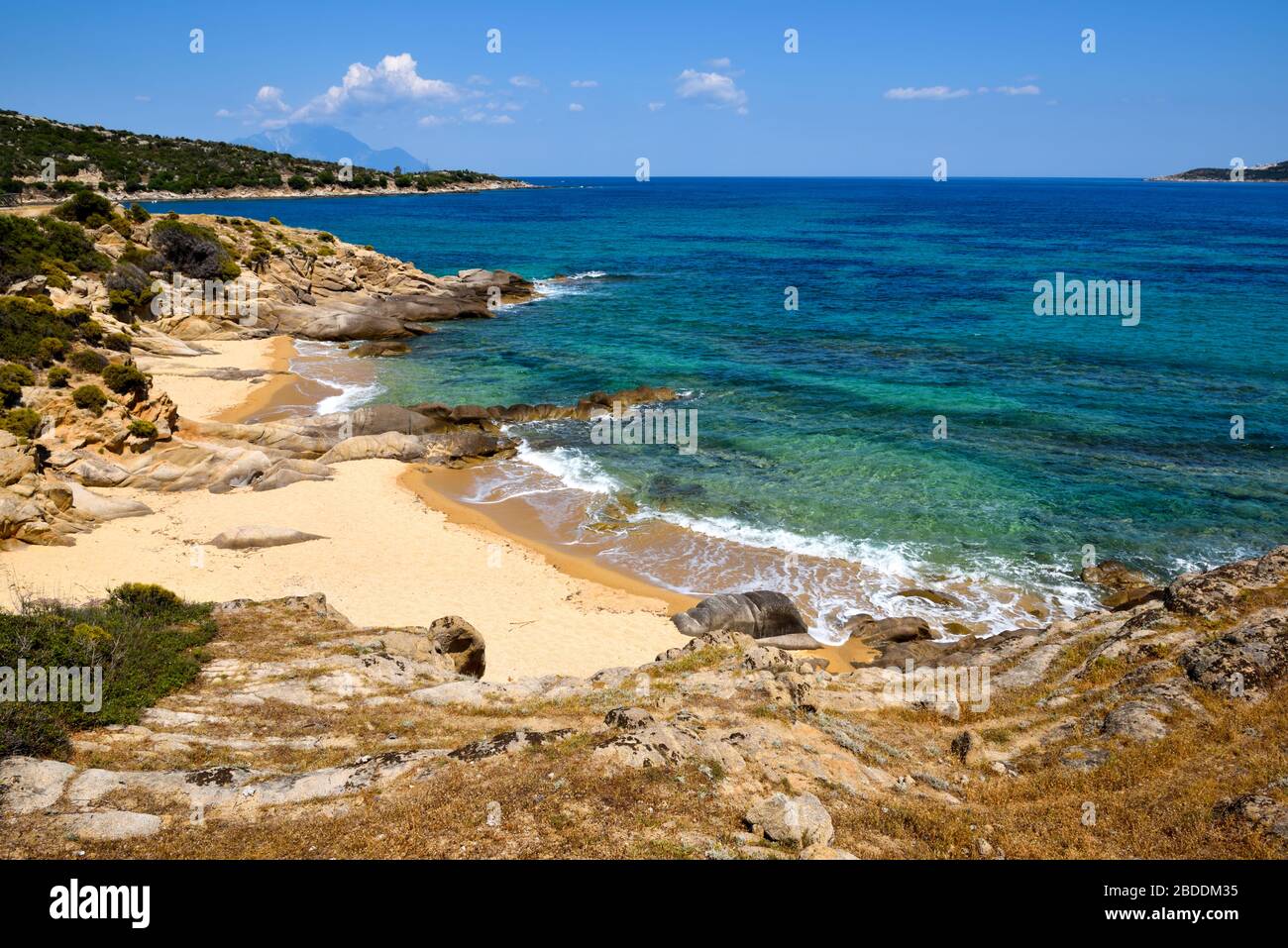 Beautiful seascape with beach, rocks and clear transparent water Stock ...