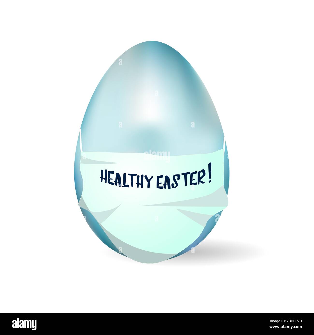 Easter card Healthy Easter. Realistic egg in a medical mask. Vector ...